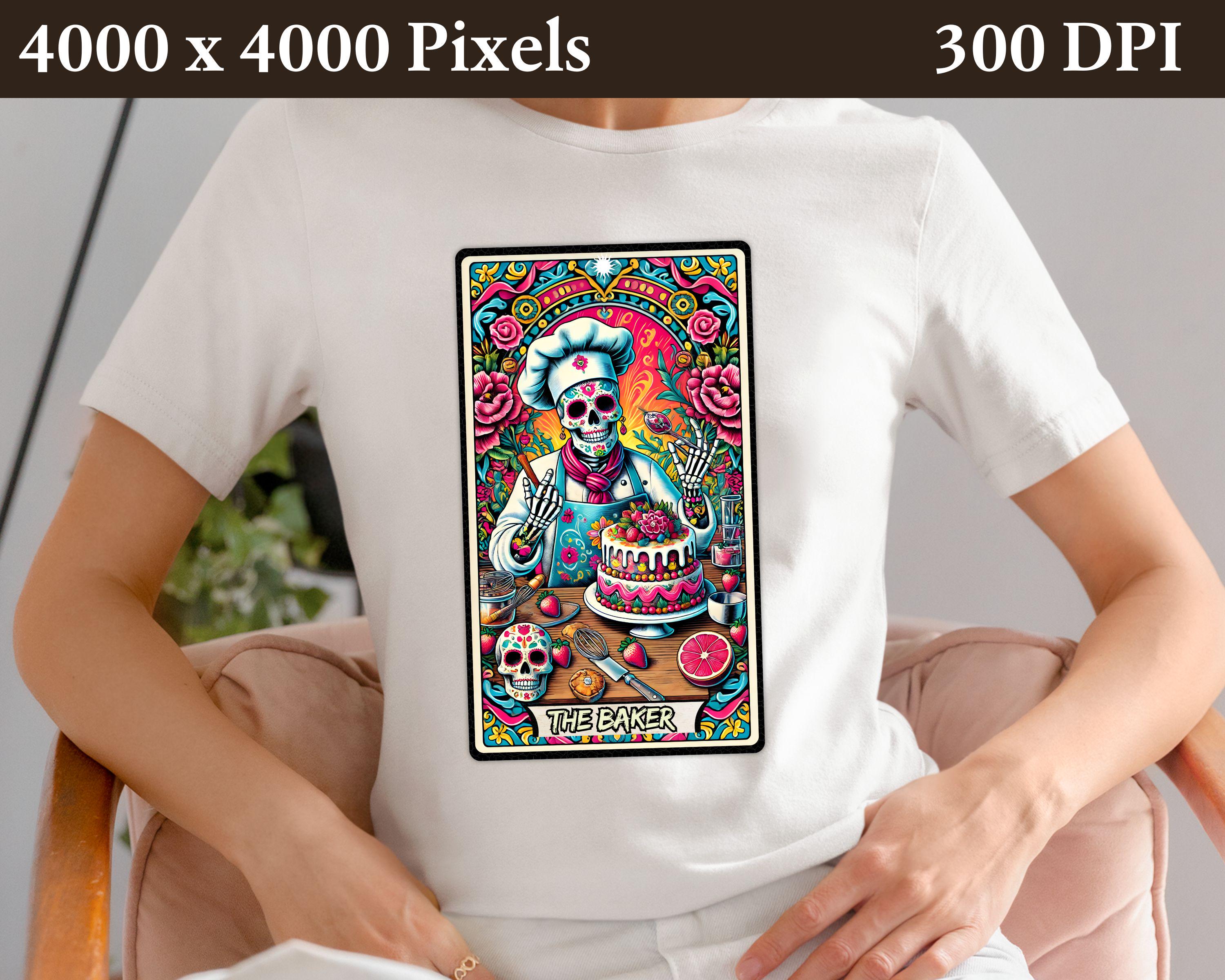 The Baker Tarot Card, Baking Skeleton Sublimation Design, Cooking Skull ...