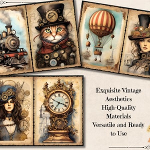Steam Punk Junk Journal Pages, Vintage Mixed Media, Retro Printable ...
