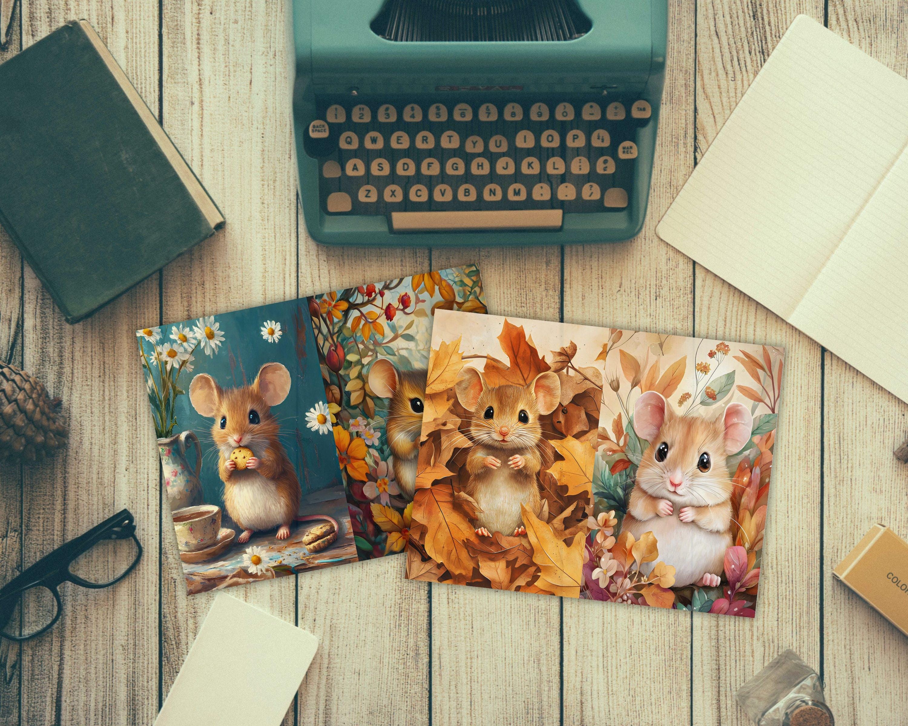 Mouse Junk Journal Paper, Mice Printable Ephemera Pages, Rat Rodent ...