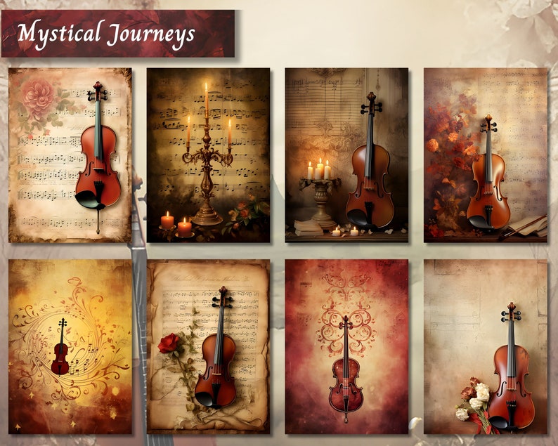 Music Theme Junk Journal Paper, Vintage Song Sheet Printable Ephemera ...