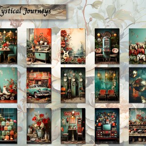 Retro Vibes Junk Journal Kit Paper, Shabby Chic Digital Vintage ...
