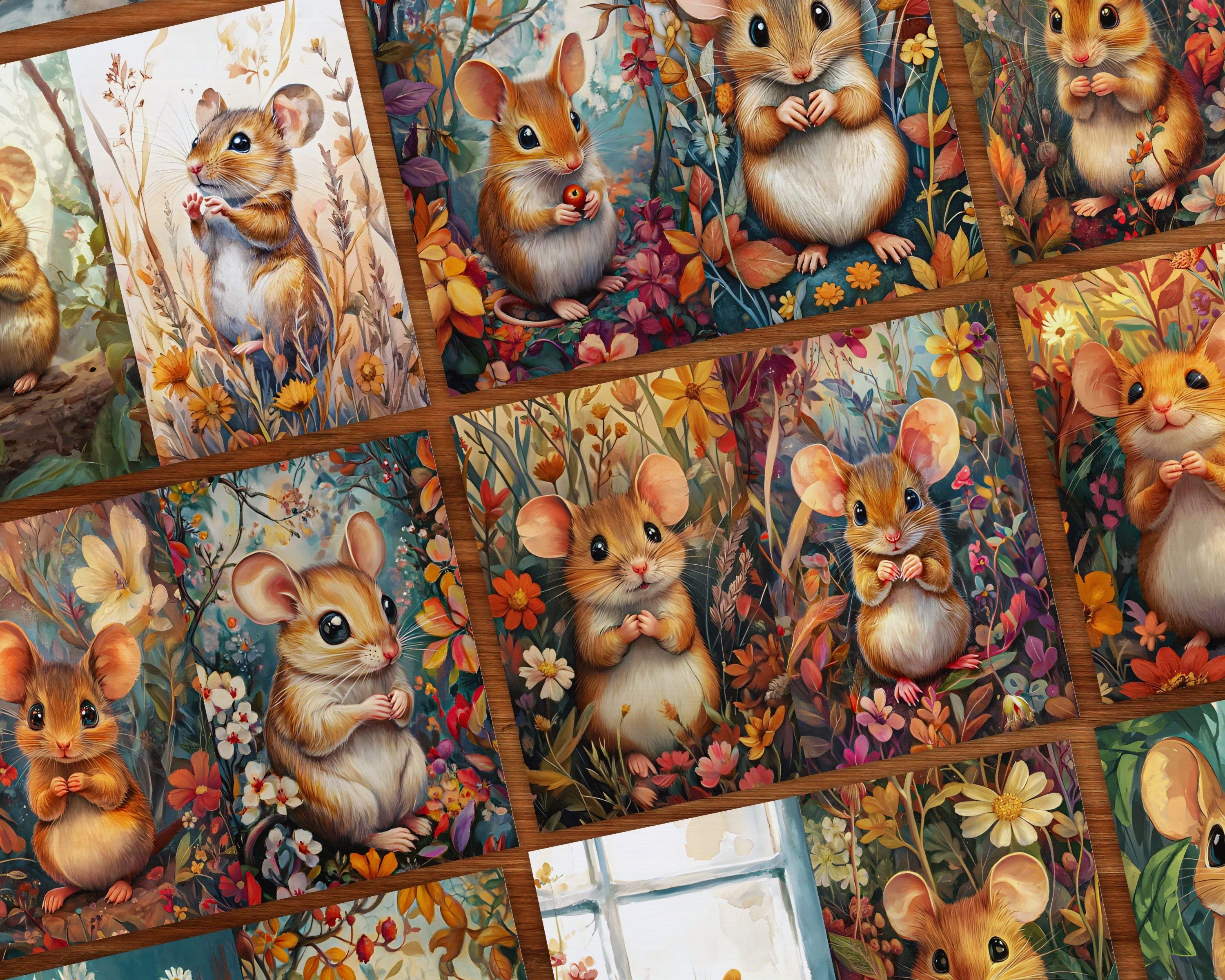 Woodland Mouse Junk Journal Kit, Vintage Mice Ephemera Pages ...