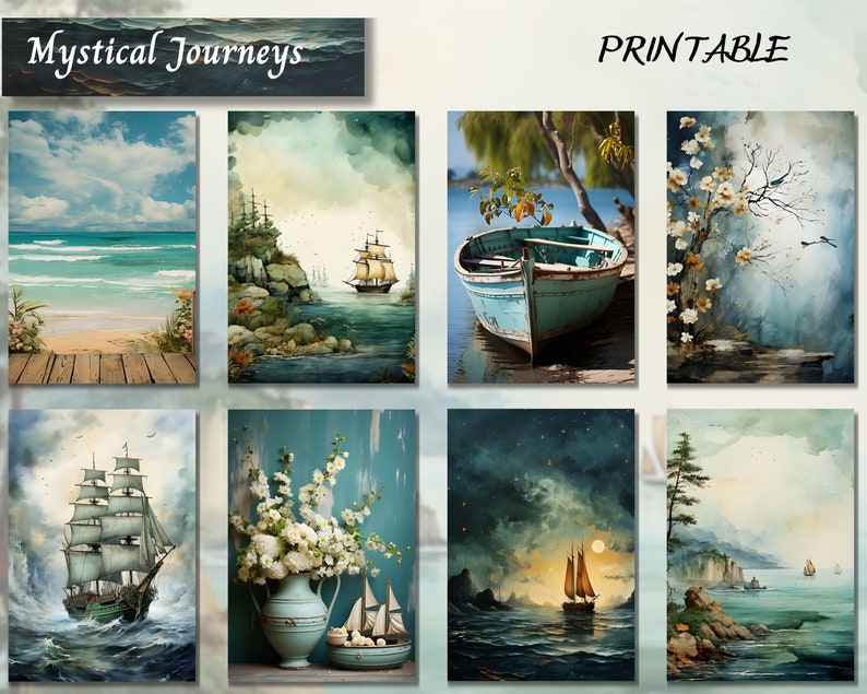 Nautical Adventures Journal Kit, Ocean Ship Vintage Junk Journal Paper ...