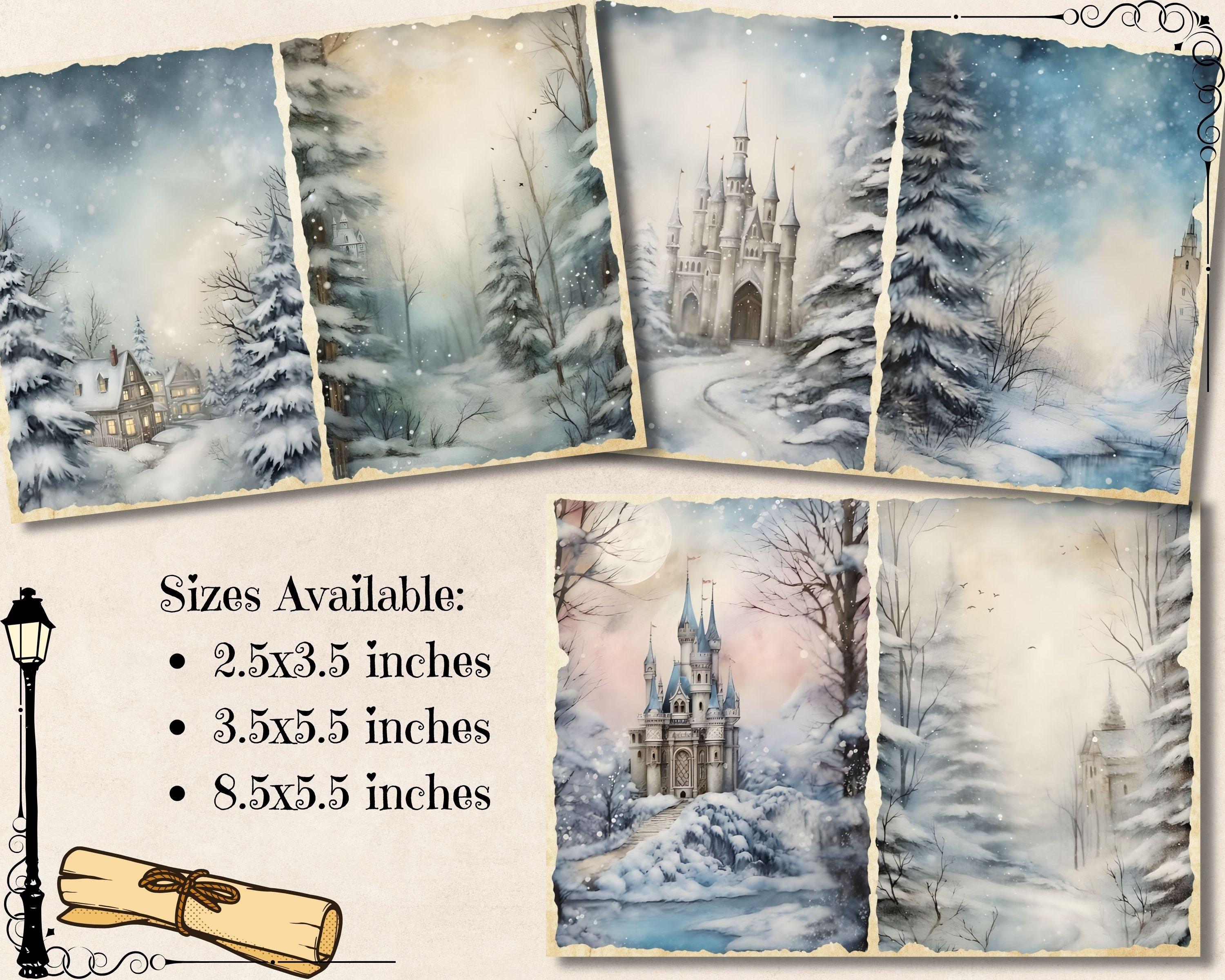 Winter Wonderland Junk Journal Pages JPG, Snow Journaling Kit, Mixed ...