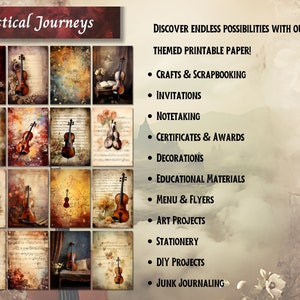 Music Theme Junk Journal Paper, Vintage Song Sheet Printable Ephemera ...