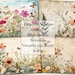 Wildflower Junk Journal Paper, Digital Flowers Page, Spring Digital ...