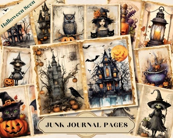 Halloween Junk Journal serena, Mixed Media Art Book, - Etsy