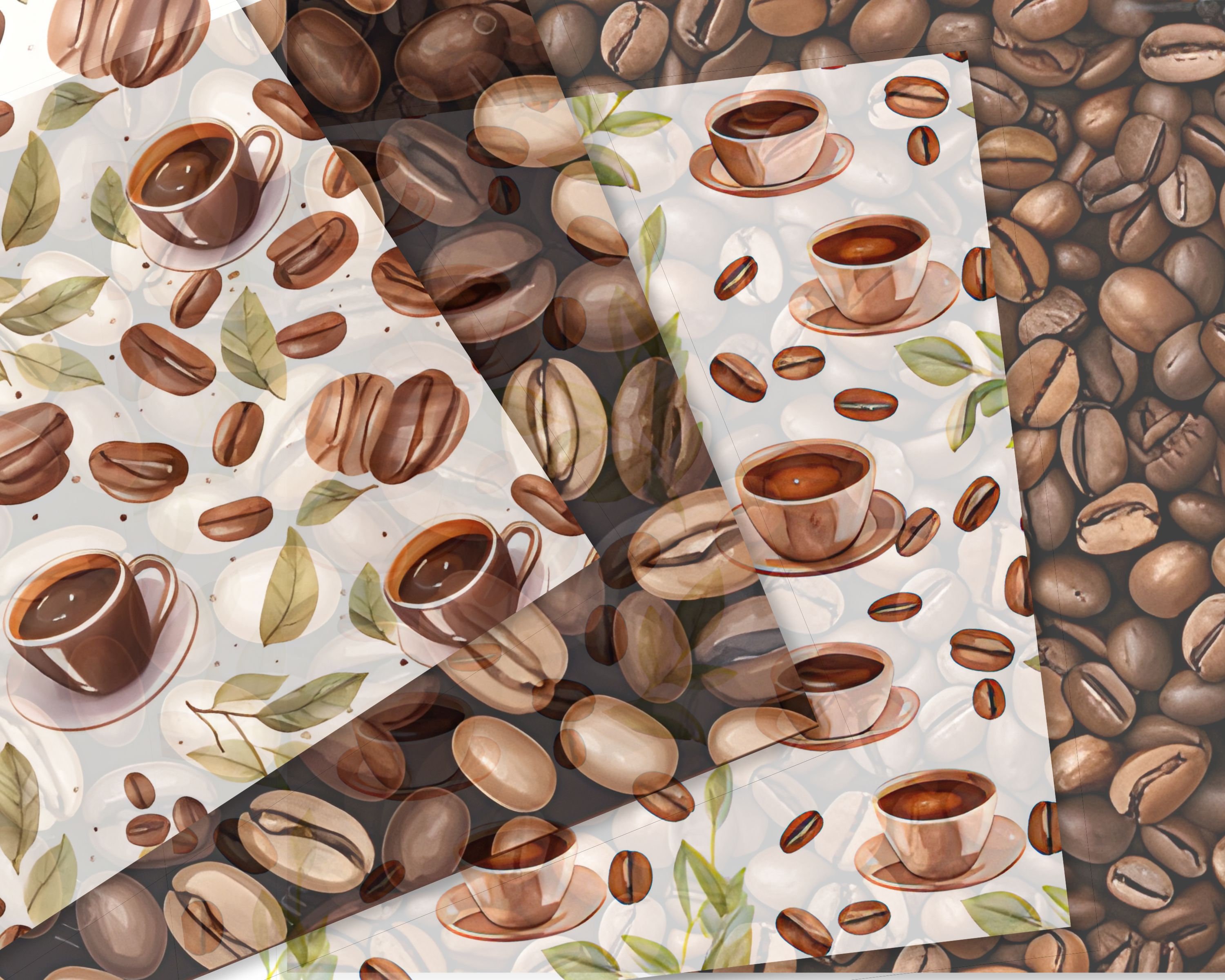 Coffee Digital Paper, Vintage Coffee Bean Junk Journal, Instant ...