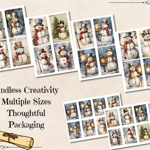 Snowman Junk Journal Pages, Christmas Themed Digital Shabby Chic ...