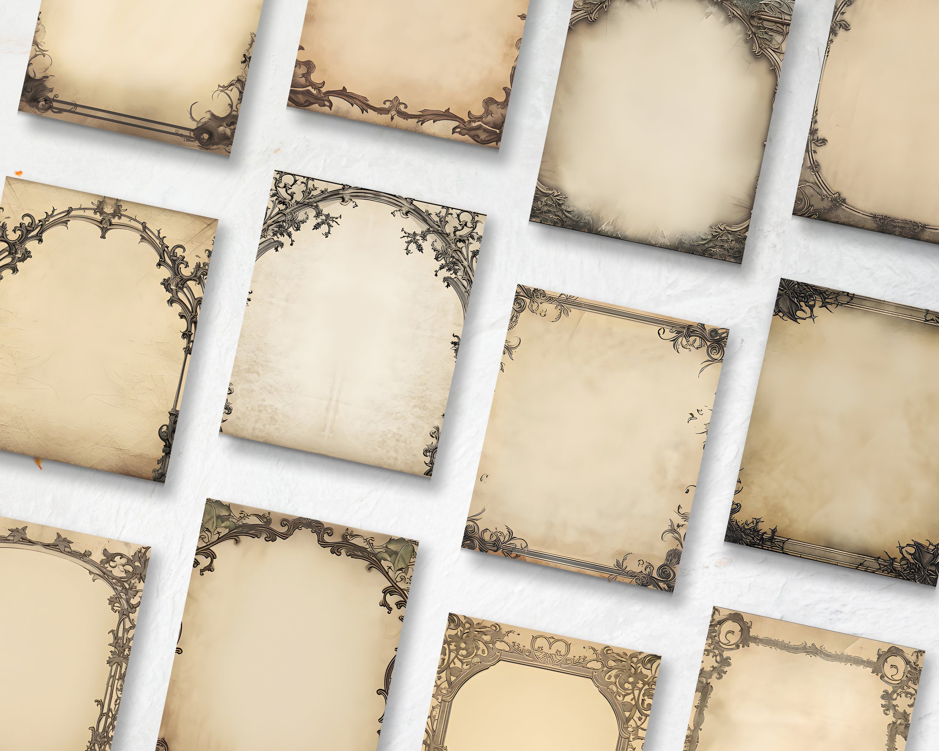 Gothic Borders Junk Journal, Halloween Witchy Printable Ephemera ...