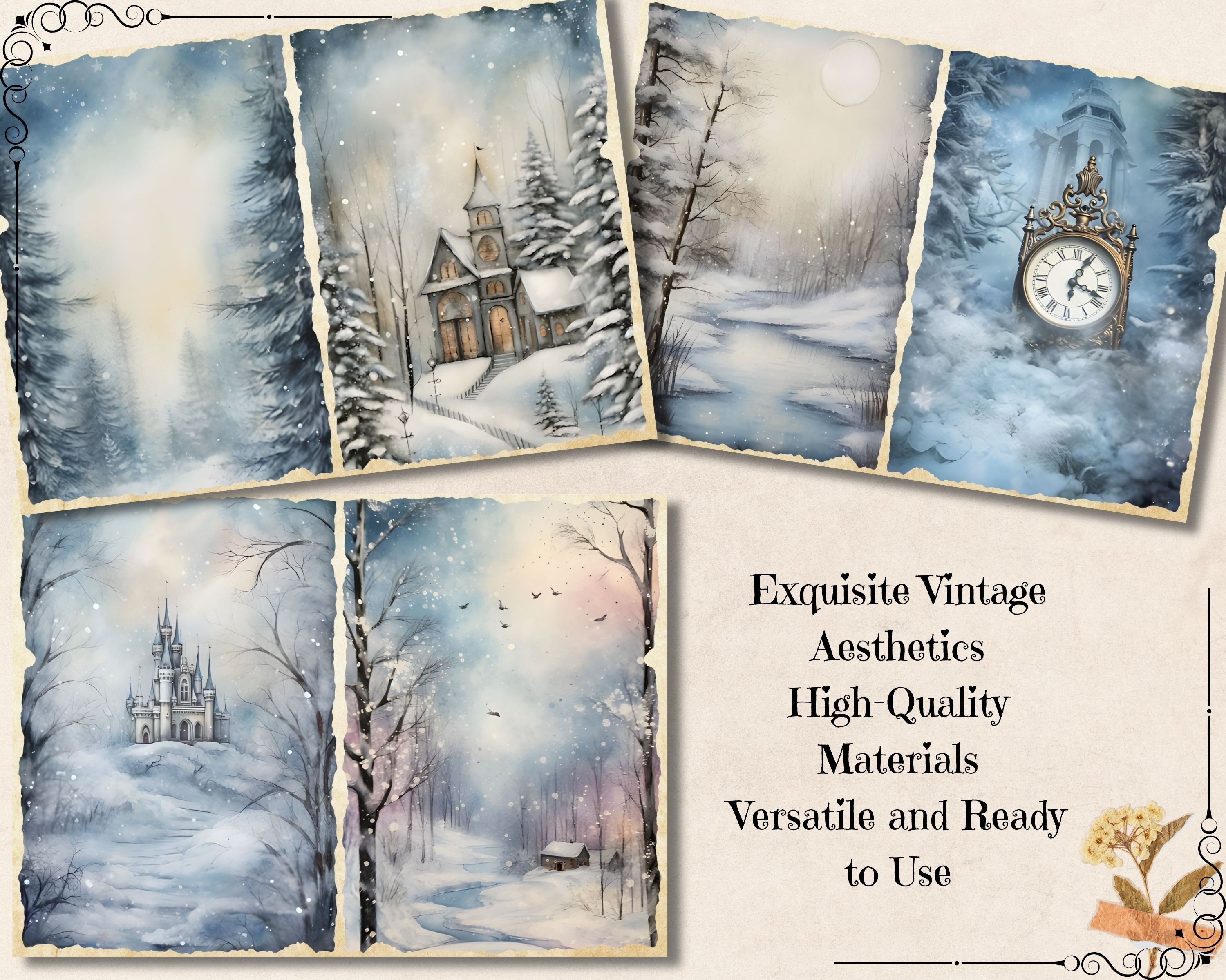 Winter Wonderland Junk Journal Pages JPG, Snow Journaling Kit, Mixed ...