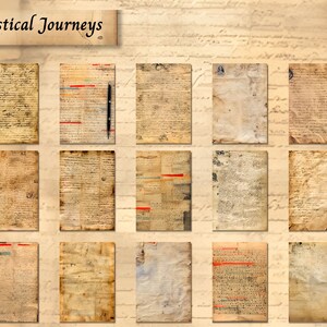 Vintage Handwritten Junk Journal Pages, Printable Writing Antique Old ...