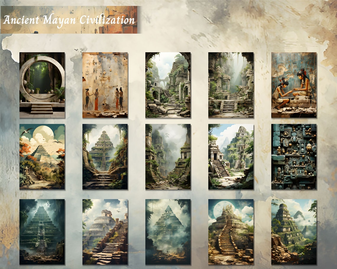 Big Journaling Bundle, Ancient Mayan Civilization Junk Journal Paper ...
