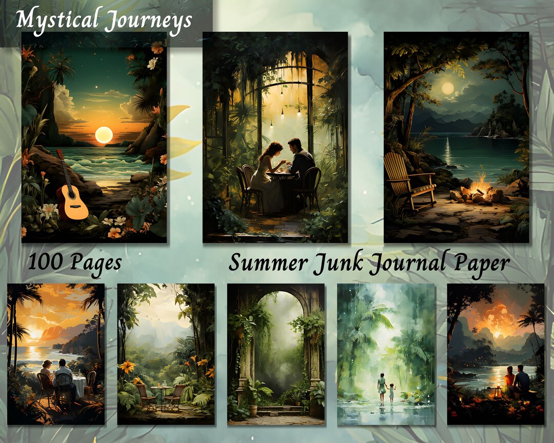 Summer Junk Journal Paper, Rustic Nature Printable Ephemera, Digital ...