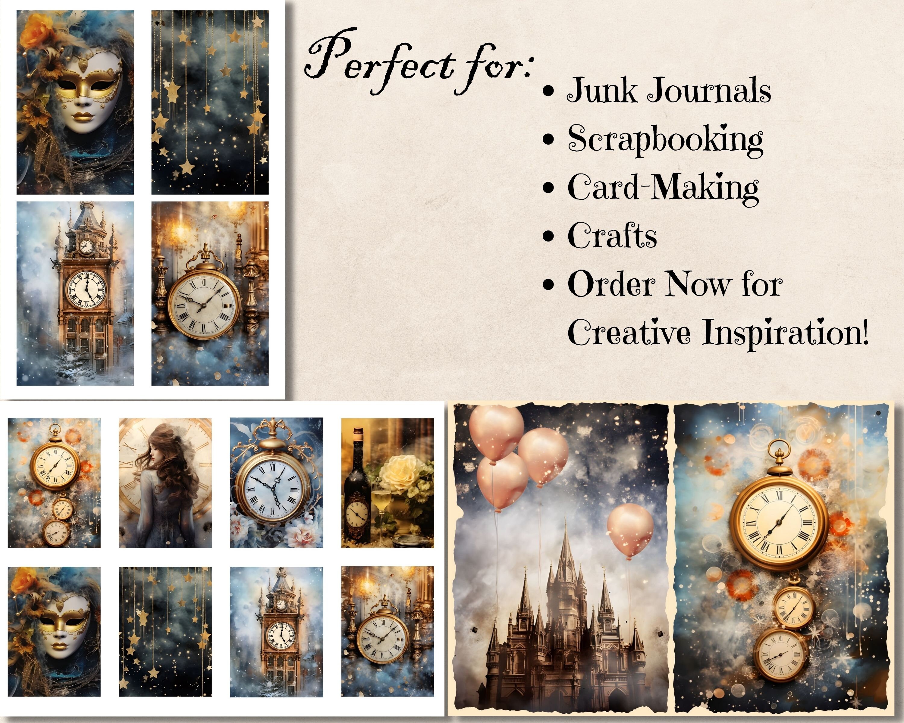 Junk Journal Bundle, Journaling Kit, Shabby Chic, Printable Ephemera ...