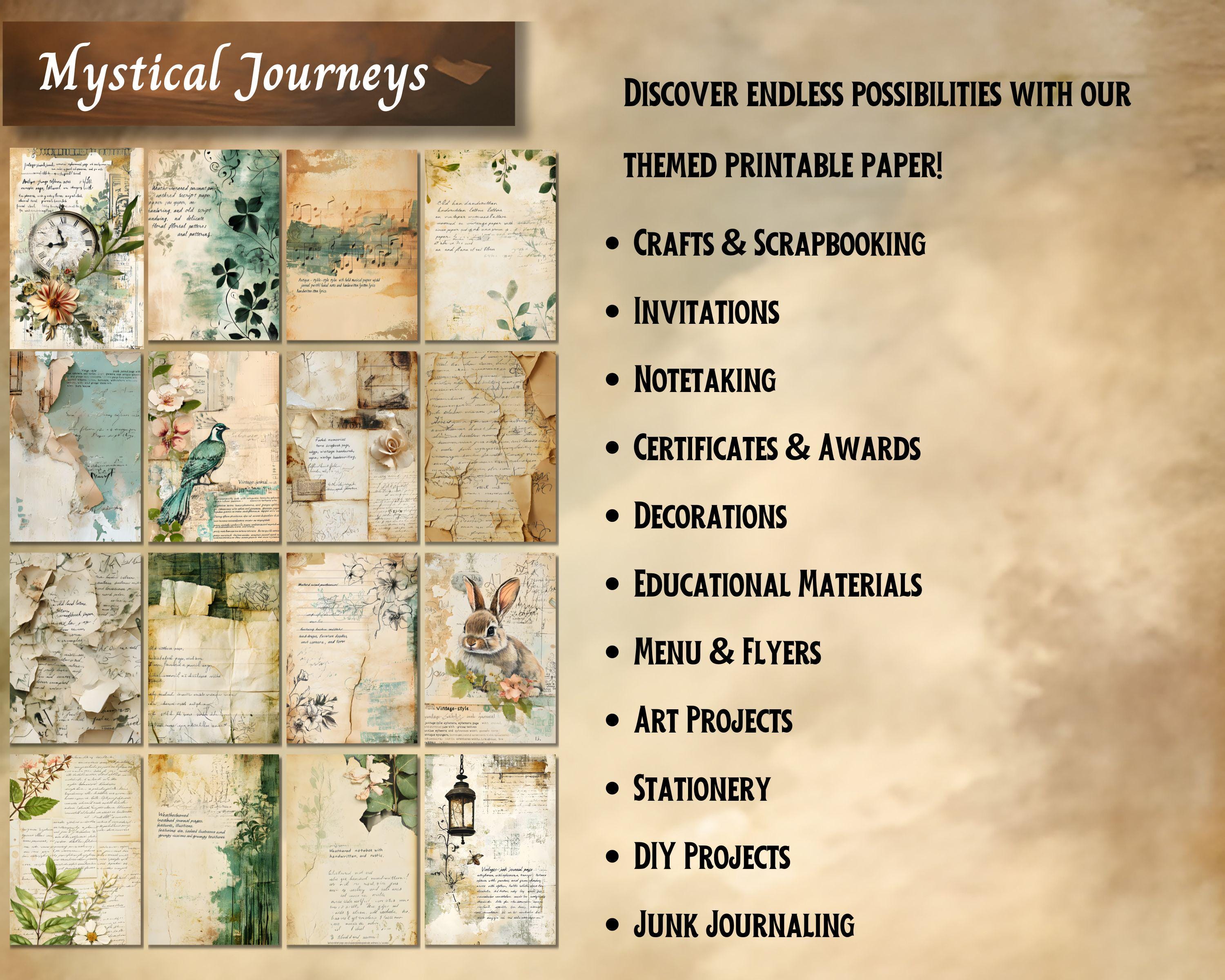 Faded Memories Junk Journal Paper, Vintage Printable Ephemera Page, Old ...