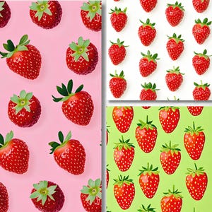Strawberry Digital Paper, Shabby Chic Strawberries Junk Journal Page ...