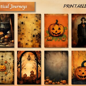 Vintage Halloween Junk Journal Paper, Creepy Pumpkin Printable Ephemera ...