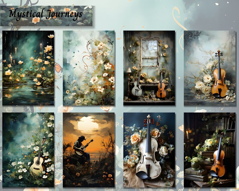 Music Notes Junk Journal Kit JPG, Watercolor Digital Musical Shabby ...
