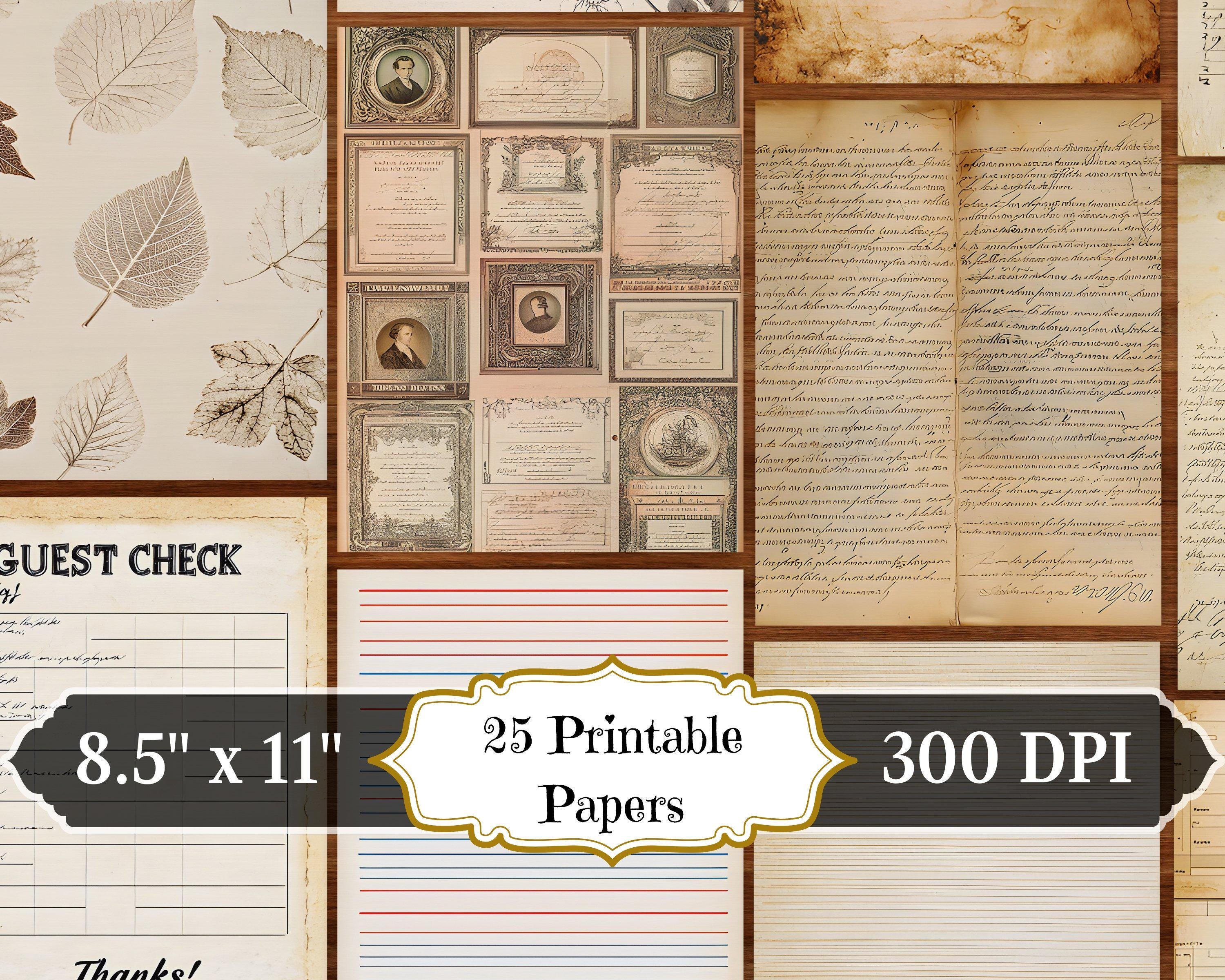 Junk Journal Filler Papers, Aged Beige Shabby Chic Printable Ephemera ...