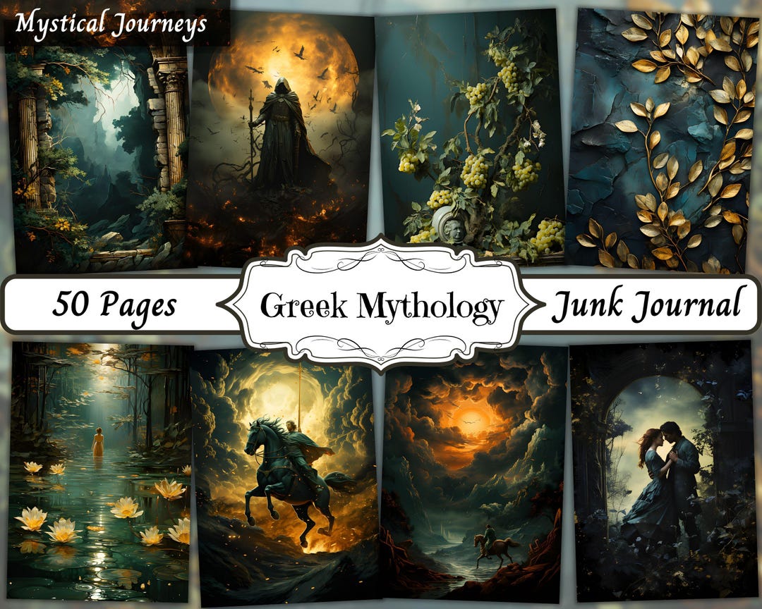 Greek Mythology Journal Paper, Junk Journaling Kit, Dark Printable ...