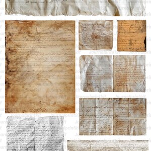 Handwritten Script Printable Paper, Vintage Journal Paper, Junk ...