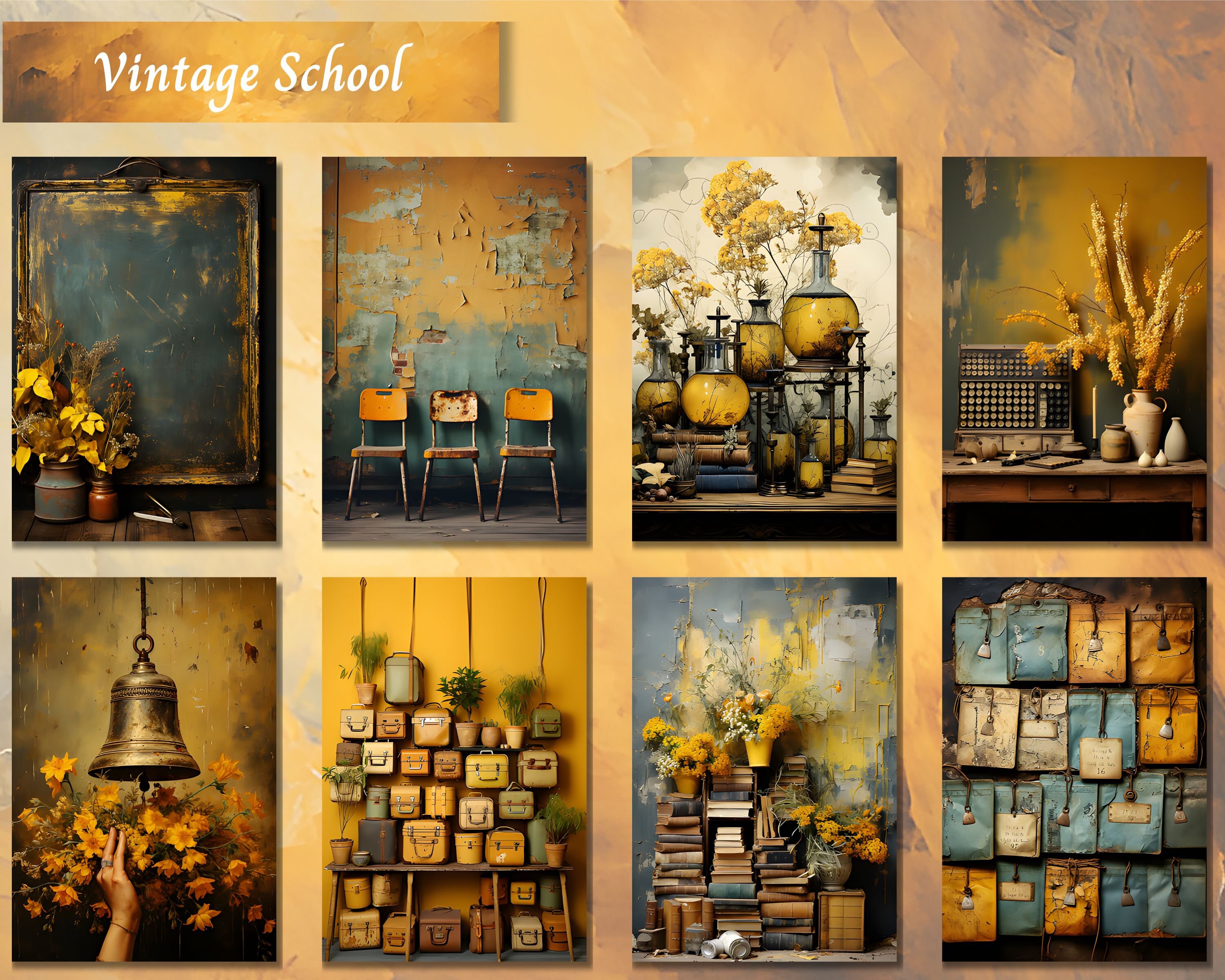 Vintage School Junk Journal Paper, Children Students Printable Ephemera ...