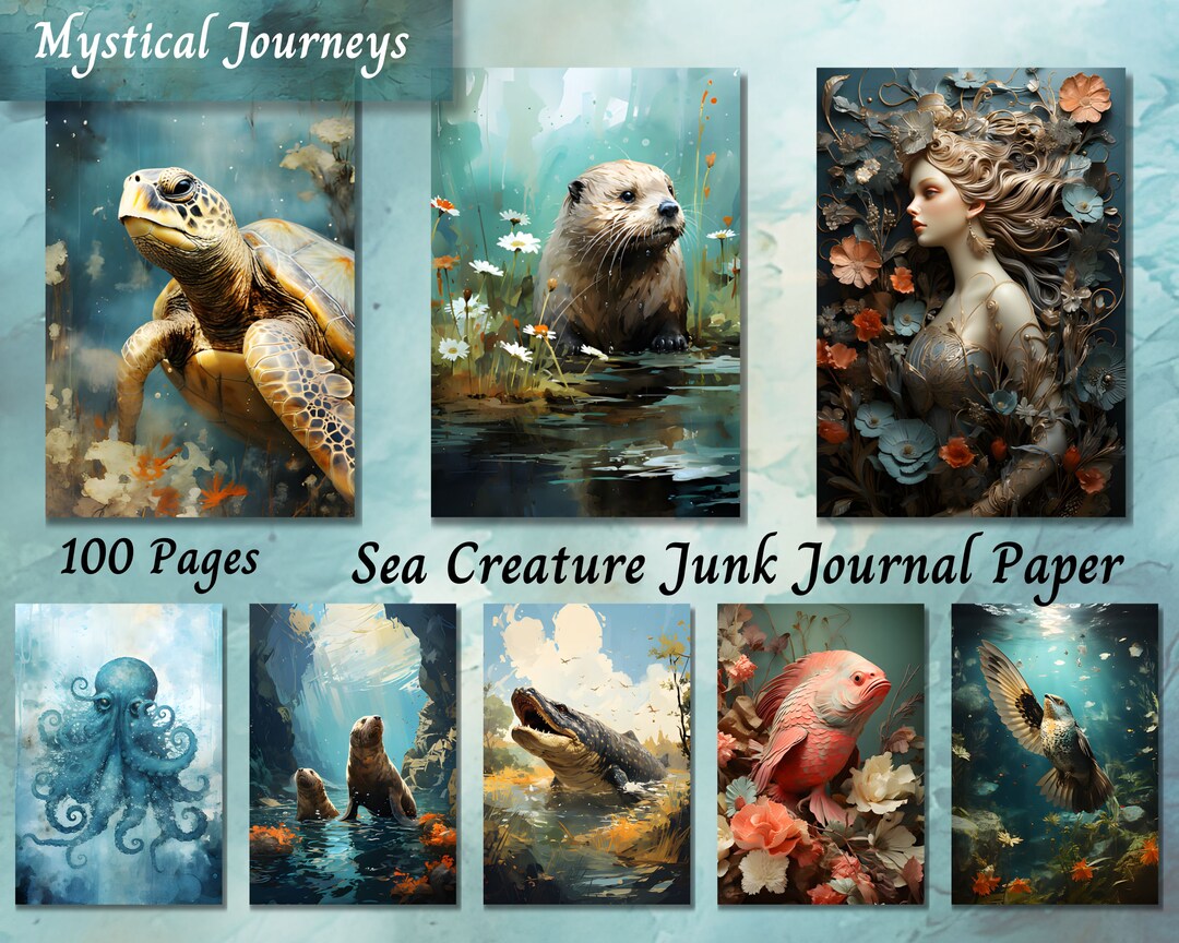 Sea Creature Junk Journal Kit, Underwater Printable Ephemera, Vintage ...