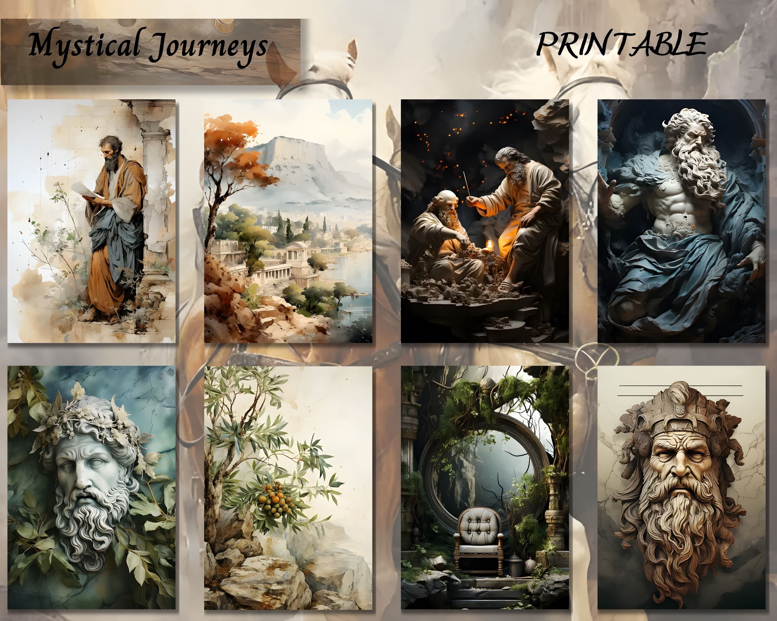 Ancient Greece Junk Journal Paper JPG, Printable Shabby Chic Kit, Greek ...