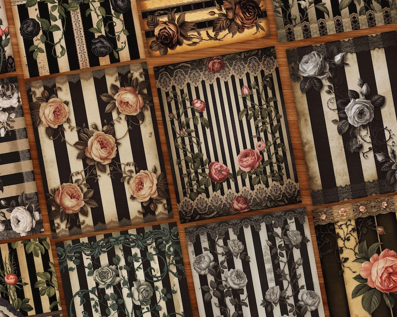 Gothic Scrapbook Paper Pack | 60 Dark Academia Paper Pages Junk Journal ...