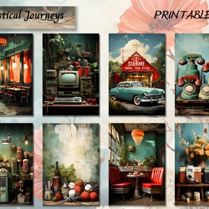 Retro Vibes Junk Journal Kit Paper, Shabby Chic Digital Vintage ...