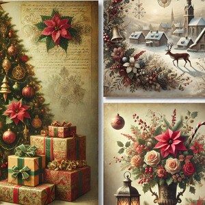 Classic Vintage Christmas Digital Paper - Etsy