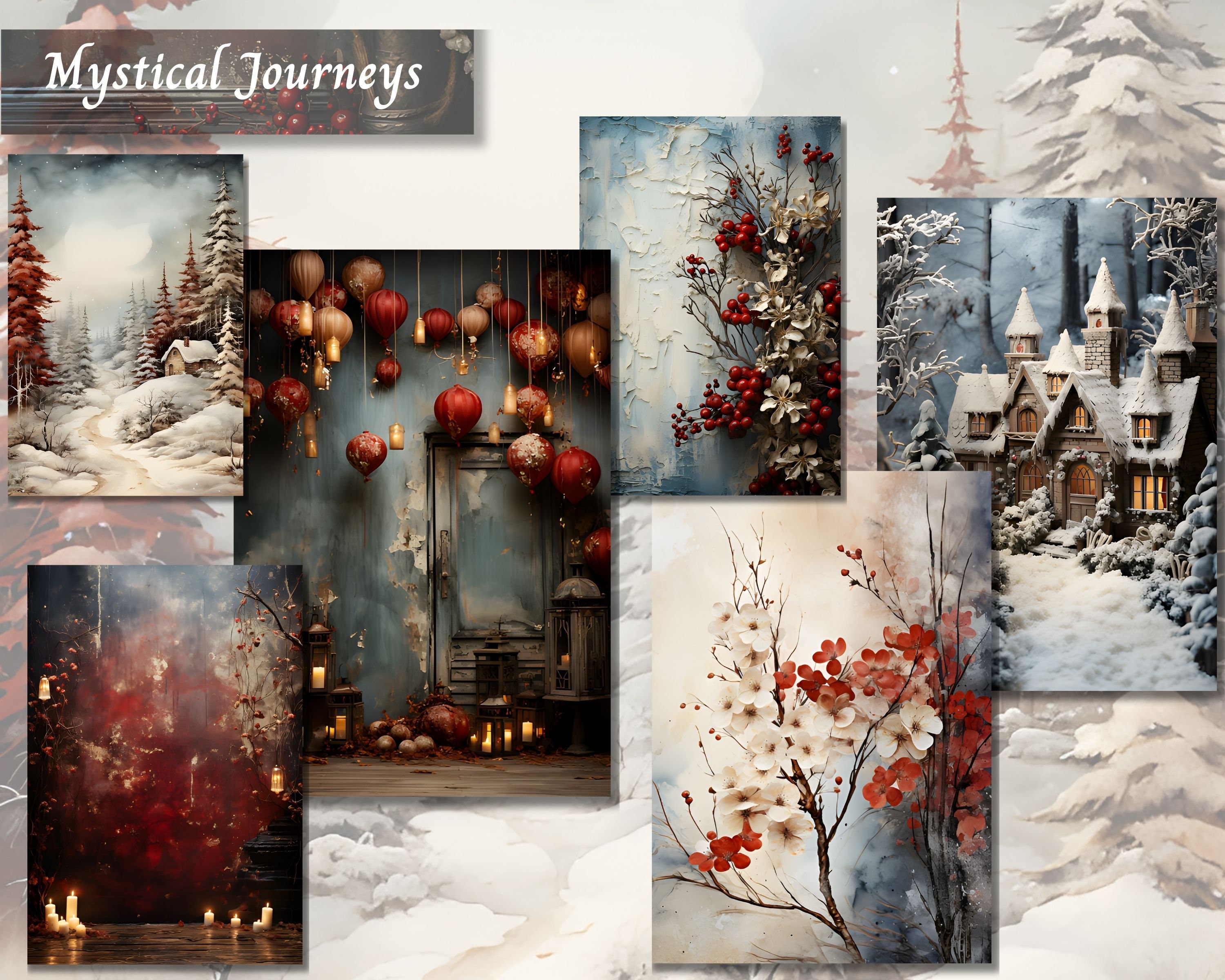 Christmas Junk Journal Pages Download Kit Ephemera, Wonderland Junk ...