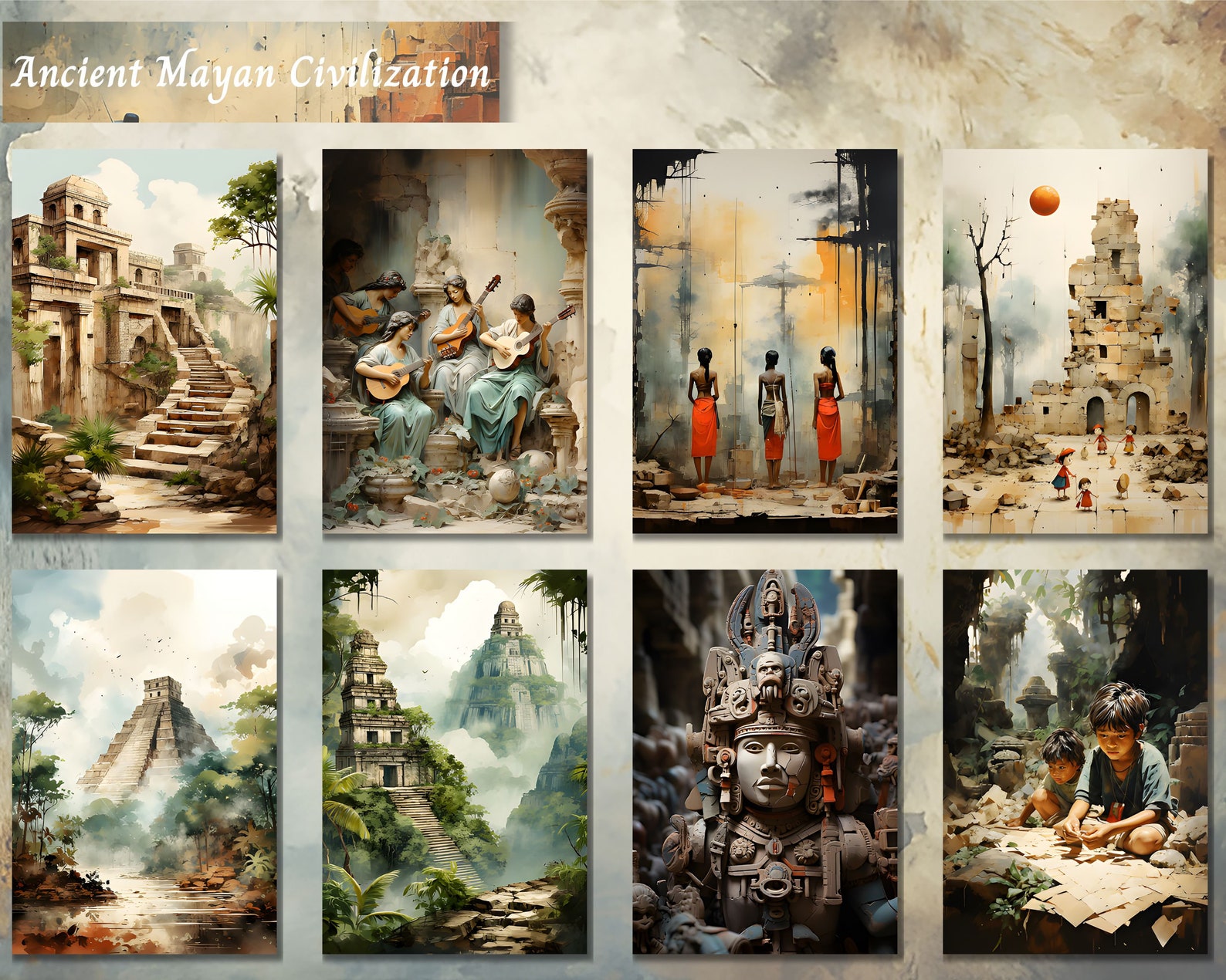 Big Journaling Bundle, Ancient Mayan Civilization Junk Journal Paper ...