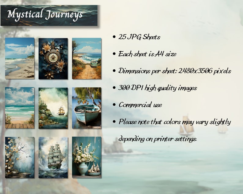 Nautical Adventures Journal Kit, Ocean Ship Vintage Junk Journal Paper ...