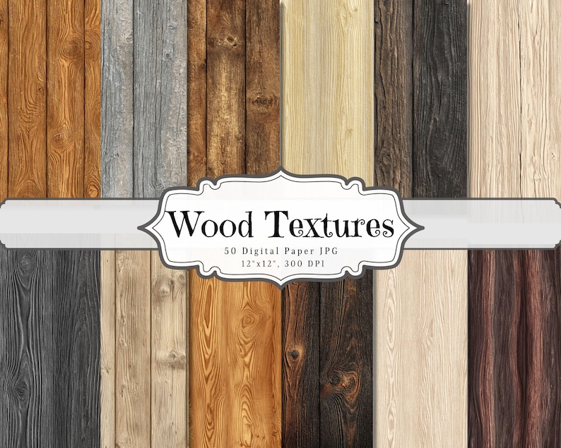 Seamless Wood Textures Digital Paper, Rustic Wooden Grain Texture ...
