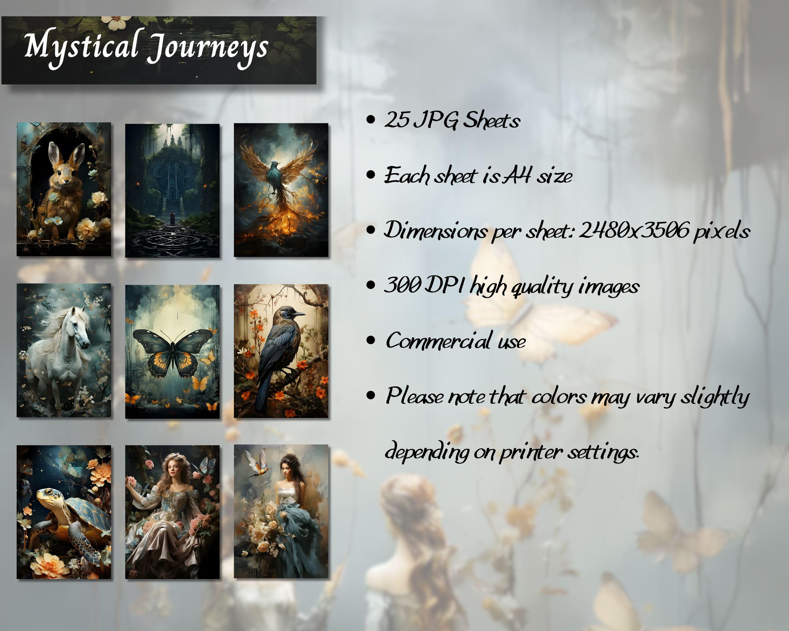 Mythical Creatures Junk Journal Paper, Mythical Ephemera Shabby Chic ...