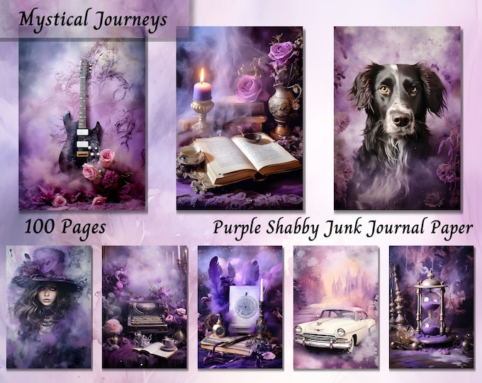 Purple Dream Junk Journal Kit - Printable Journal Pages, Vintage ...