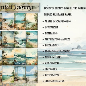 Beach Paradise Junk Journal Kit, Printable Digital Ocean Journal Paper ...