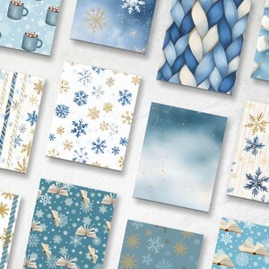 Lazy Snowy Day Digital Papers, Winter Christmas Junk Journal Page, Xmas ...