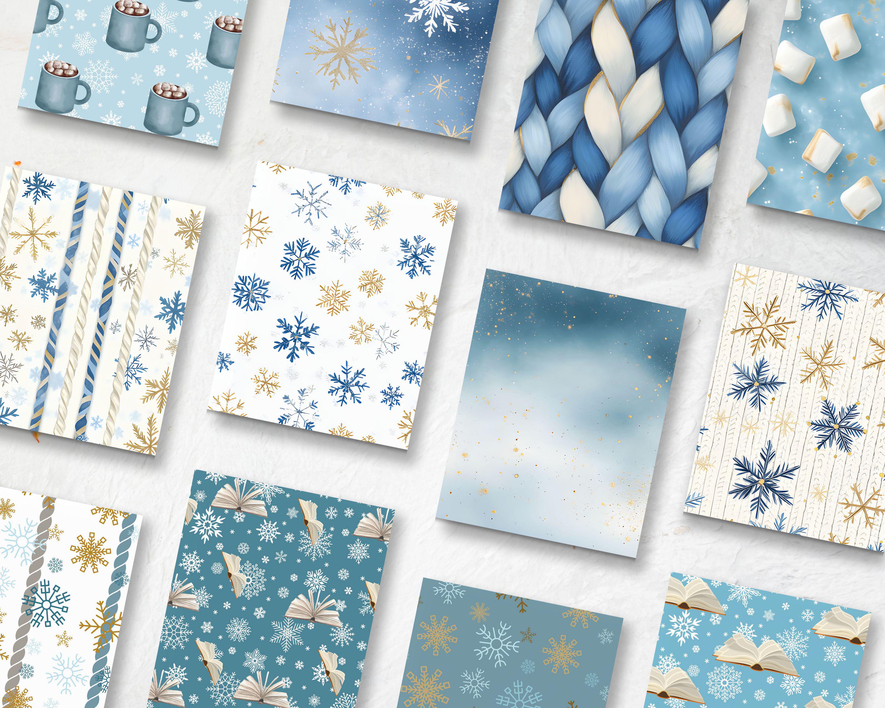 Lazy Snowy Day Digital Papers, Winter Christmas Junk Journal Page, Xmas ...