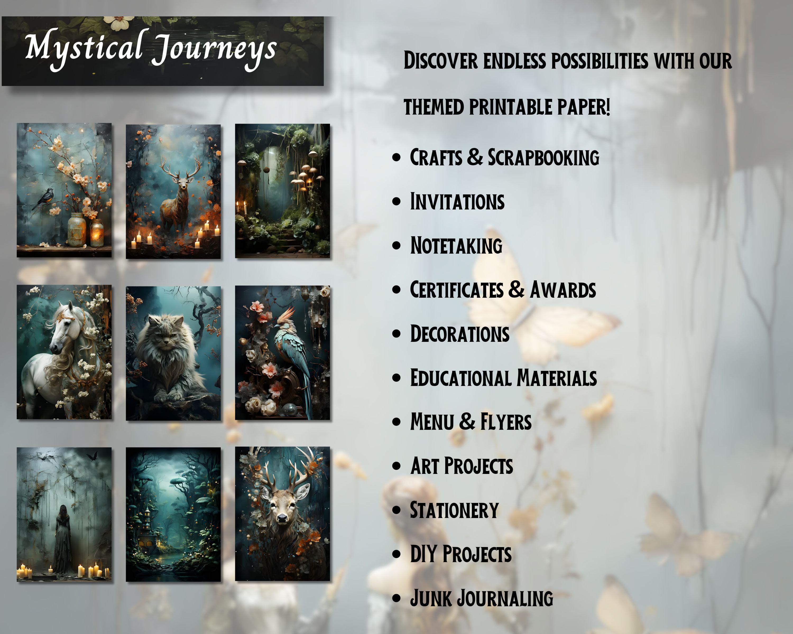 Mythical Creatures Junk Journal Paper, Mythical Ephemera Shabby Chic ...