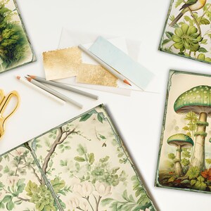 Green Forest Junk Journal Pages, Botanical Nature Printable Ephemera ...