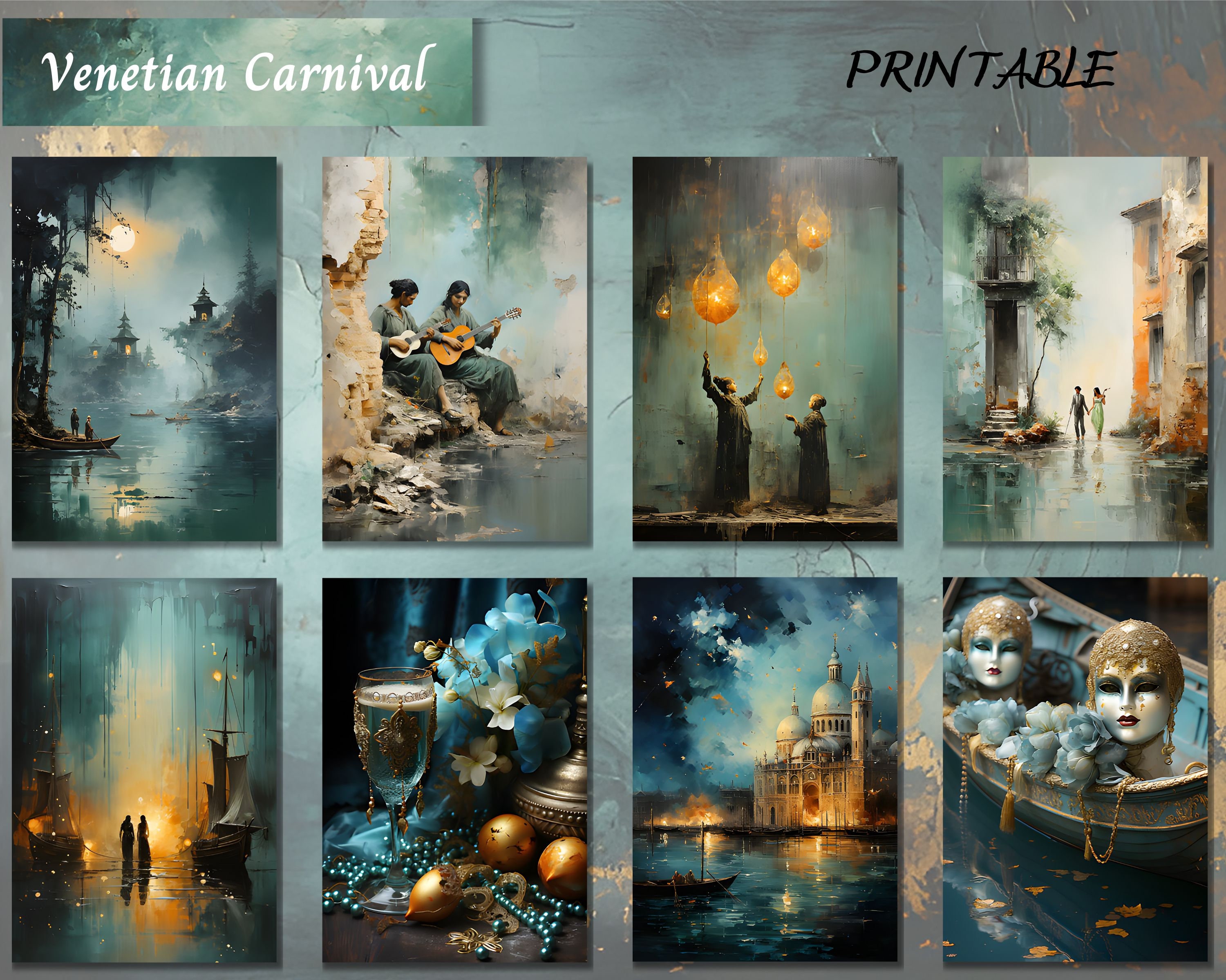 Venetian Carnival Junk Journal Paper, Vintage Printable Ephemera ...