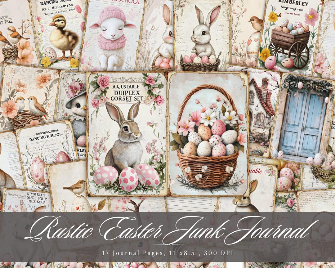 Rustic Easter Junk Journal, Easter Celebration Printable Ephemera ...