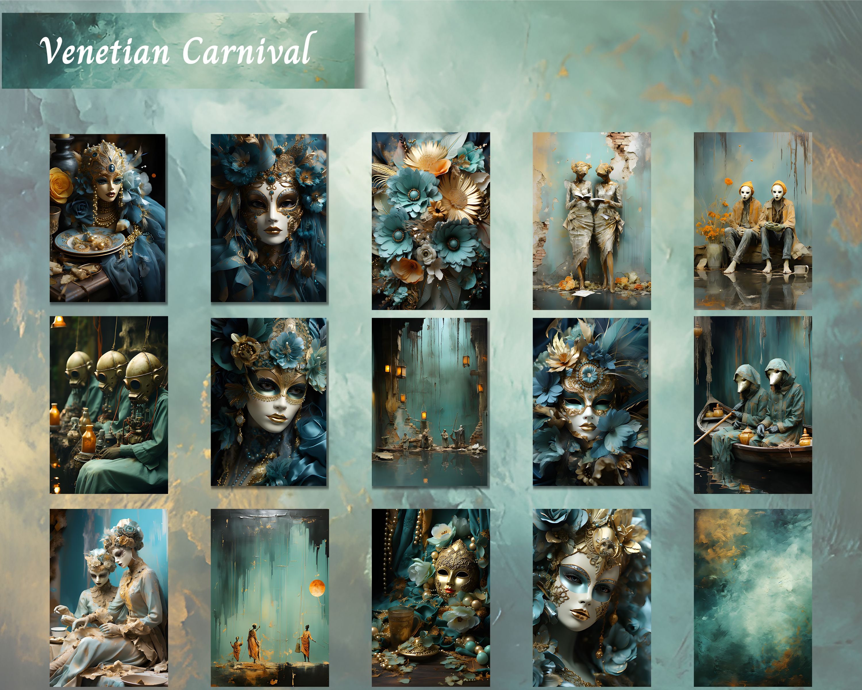 Venetian Carnival Junk Journal Paper, Vintage Printable Ephemera ...