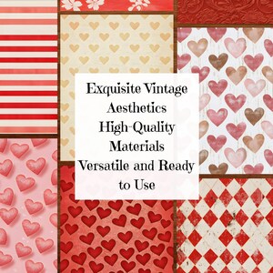 Valentine Papers Junk Journal, Love Heart Digital Printable Ephemera ...