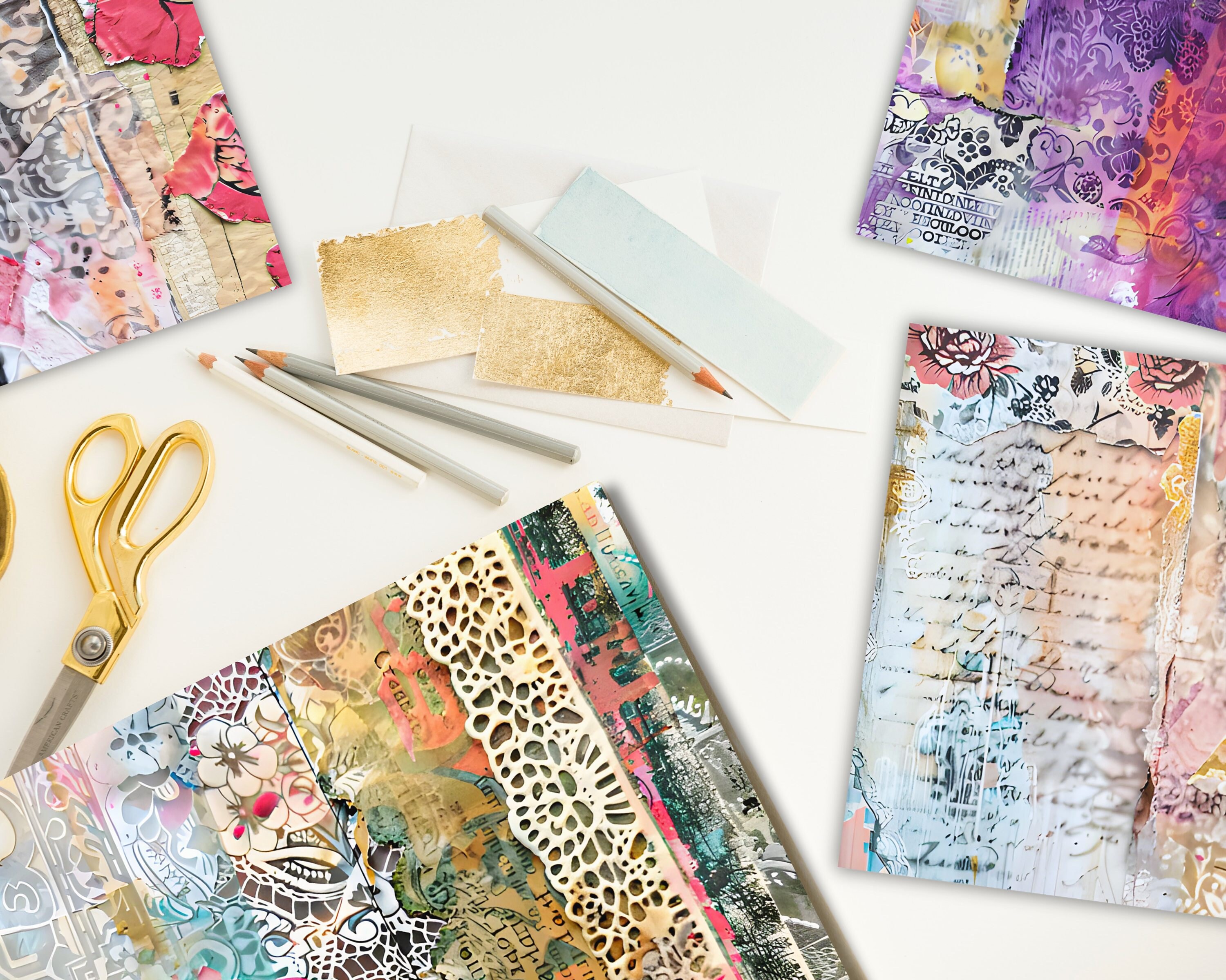 Boho Junk Journal Kit Paper, Distressed Abstract Bohemian Printable ...
