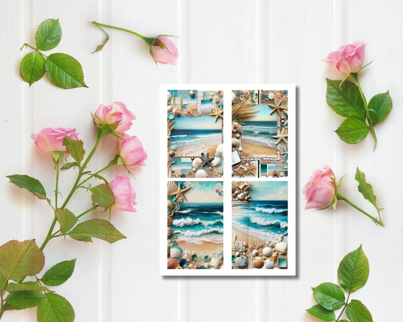 Coastal Junk Journal Pages, Beach Printable Ephemera, Ocean ...