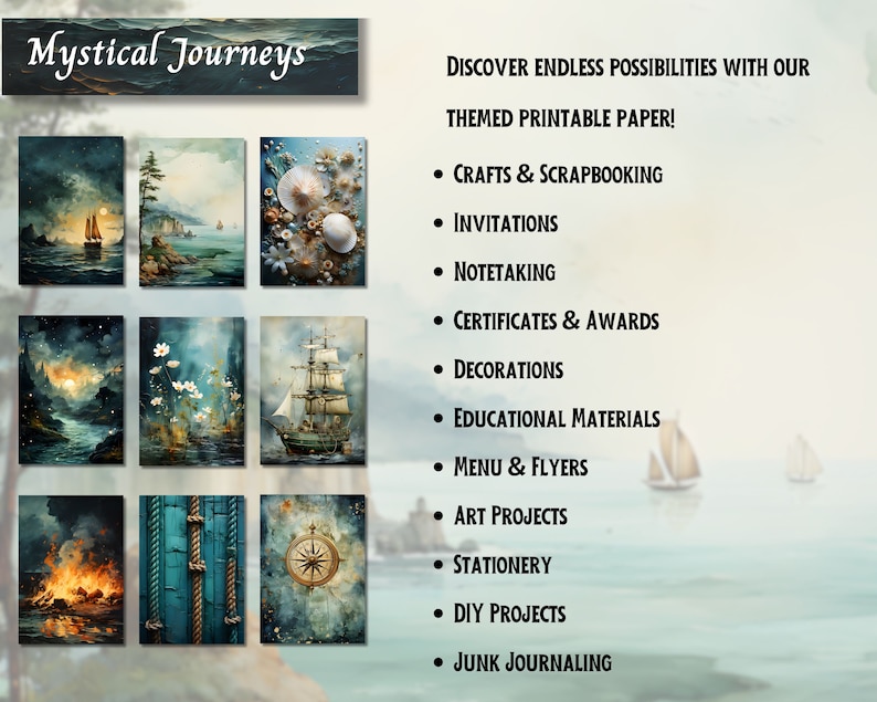 Nautical Adventures Journal Kit, Ocean Ship Vintage Junk Journal Paper ...